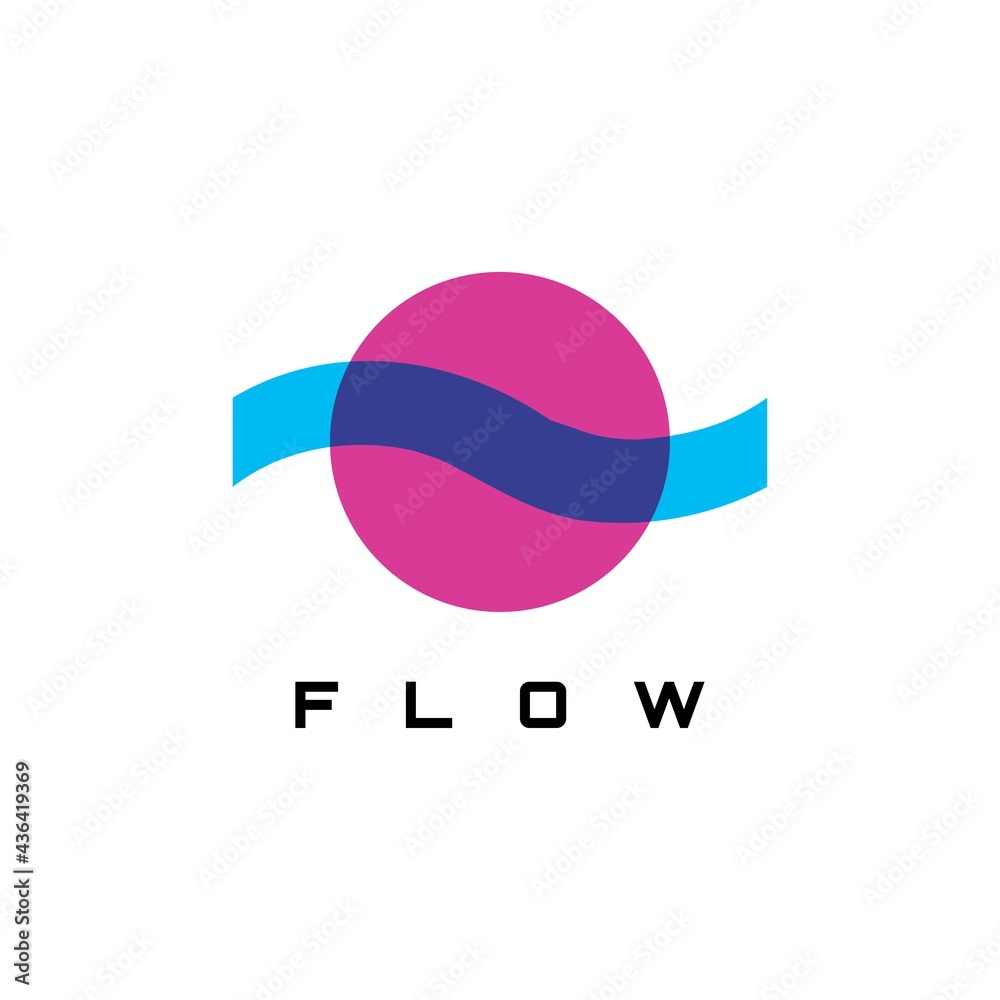 Flow logo design illustration vector template Stock Vector | Adobe Stock