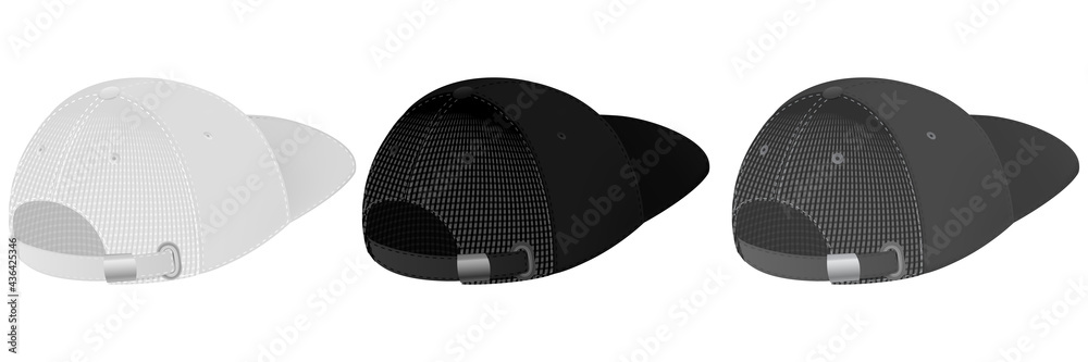 Vector baseball cap front and side view. Mockup isolated on transparent ...