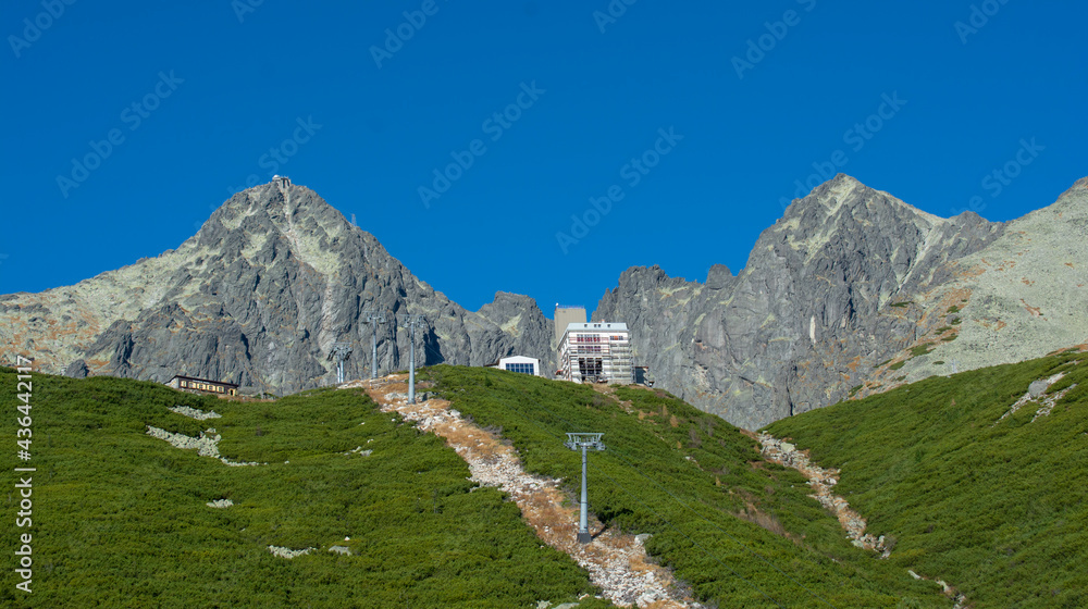 Lomnicky Peak (Lomnicky stit) in the summer. Second highest peak in the ...