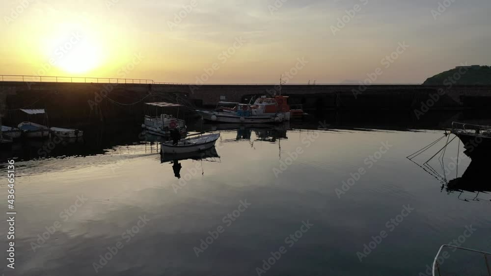 the ancient Roman port of the island of Ventotene, Italy. The ...