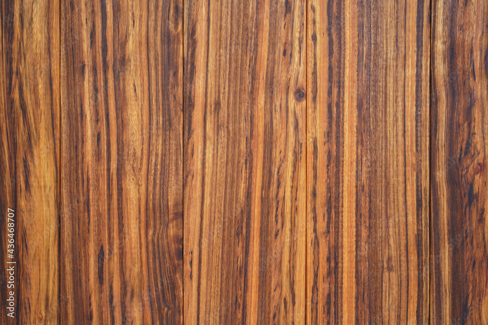 empty dark zebra wood grain table layer or top view brown wooden wall ...