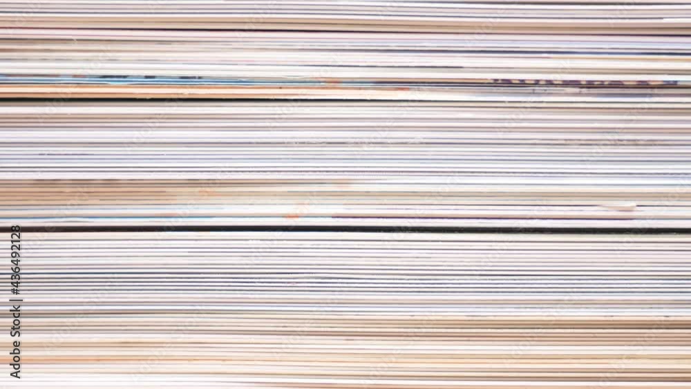 Multiple credit cards stacking extreme closeup, structure side view ...