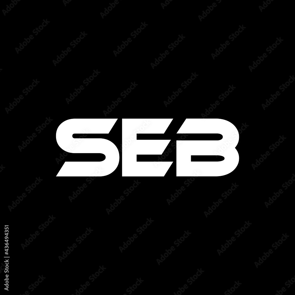 SEB letter logo design with black background in illustrator, vector ...