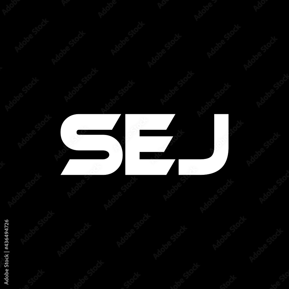 SEJ letter logo design with black background in illustrator, vector ...
