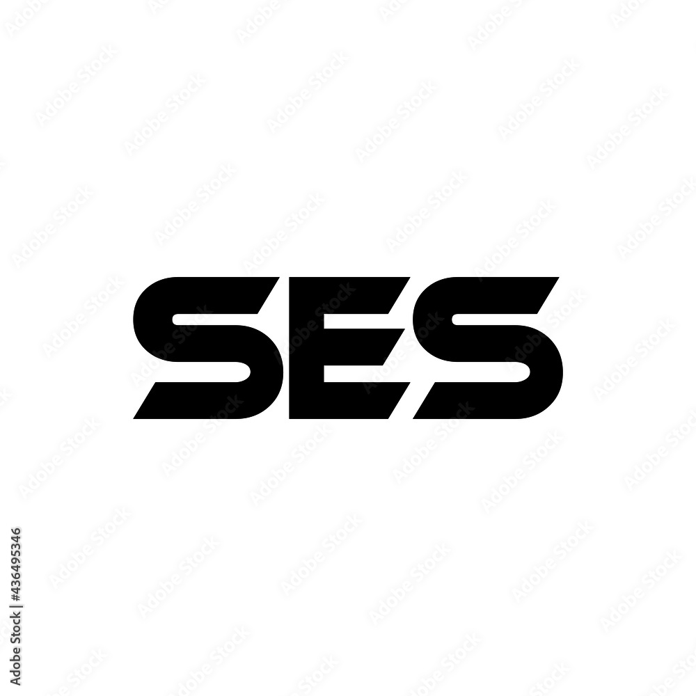 SES letter logo design with white background in illustrator, vector ...