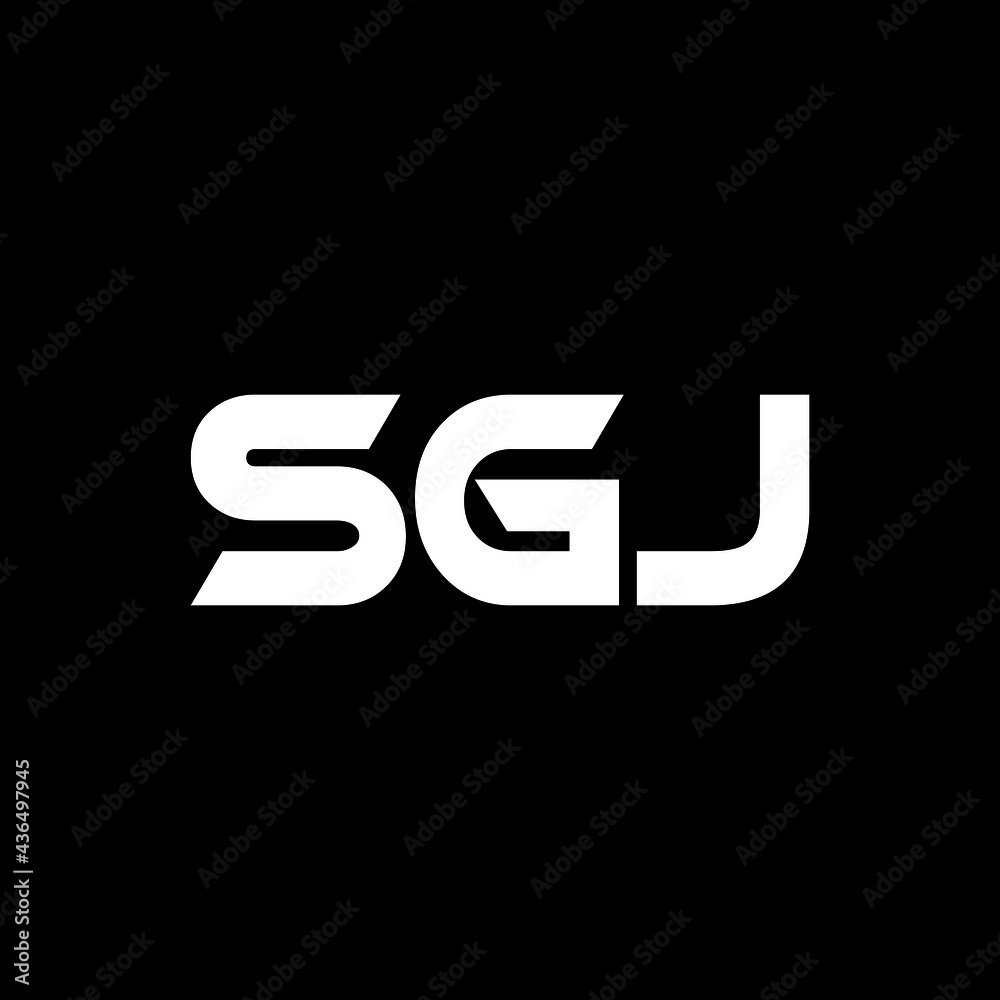 SGJ letter logo design with black background in illustrator, vector ...