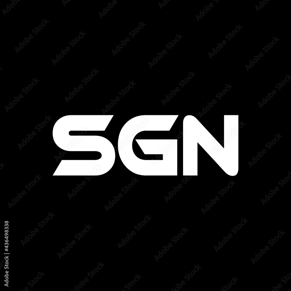 SGN letter logo design with black background in illustrator, vector ...