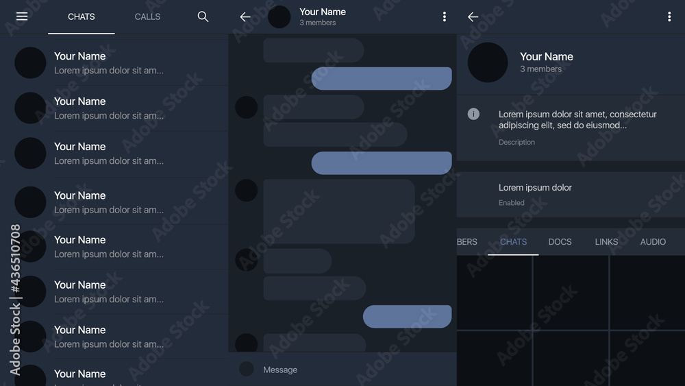 Messenger Desktop Template. Mockup with Messenger Interface . Vector ...