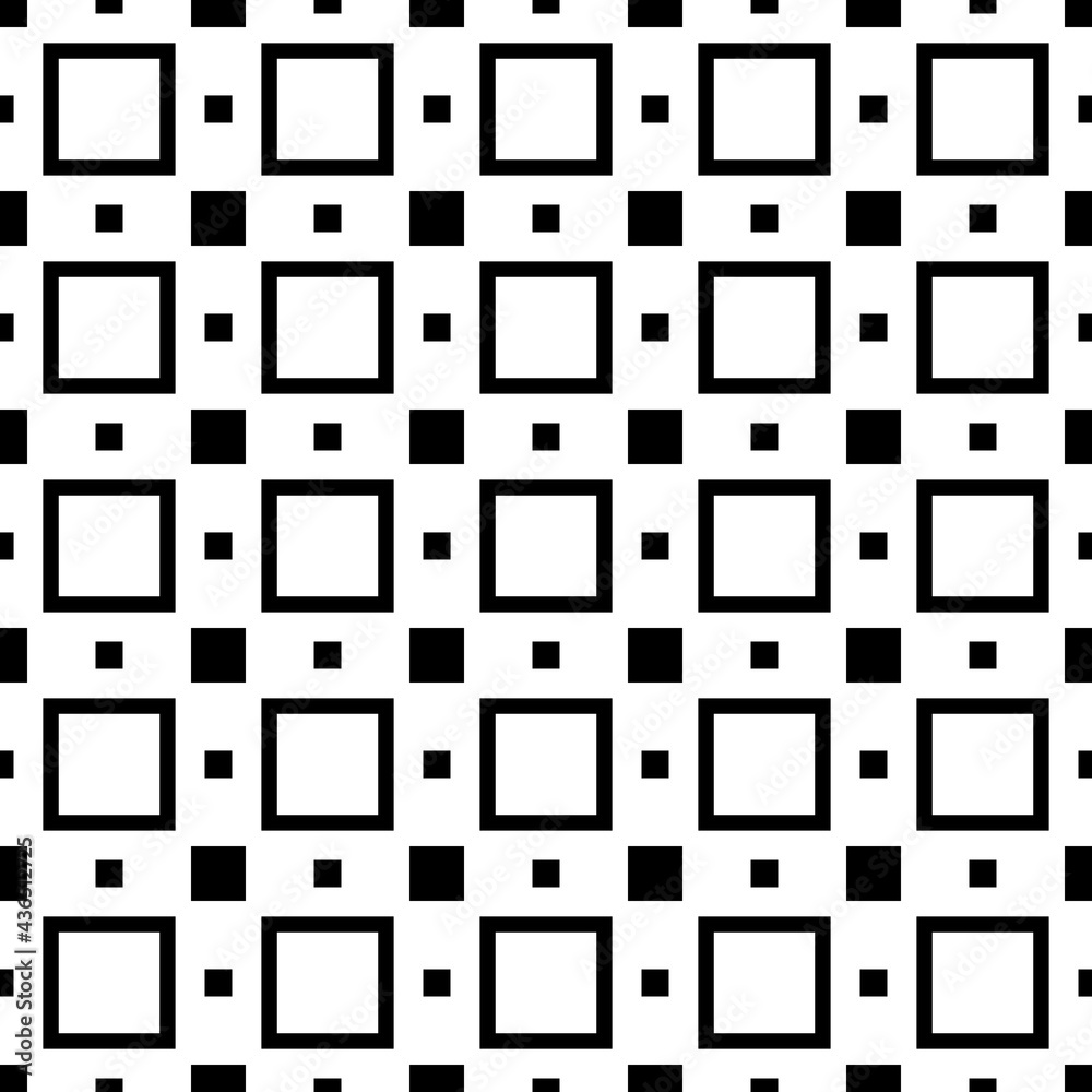 White background and black squares. Medium, large and small squares ...