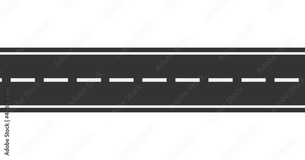 Road animation in 4k. Top view of road with moving lines. Editable ...