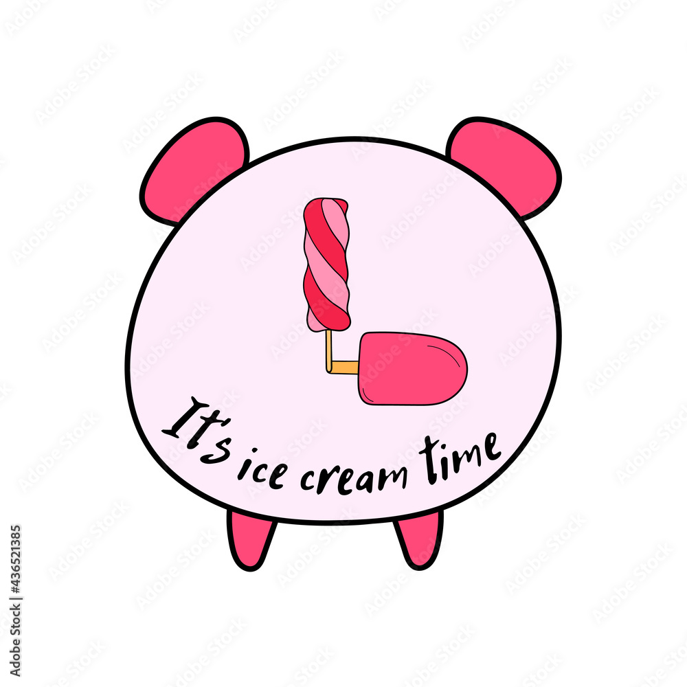 Handwritten quote about Ice Cream. It’s ice cream time. Vector ...