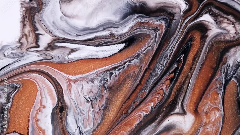 Fluid art painting video, abstract acrylic texture with flowing effect ...