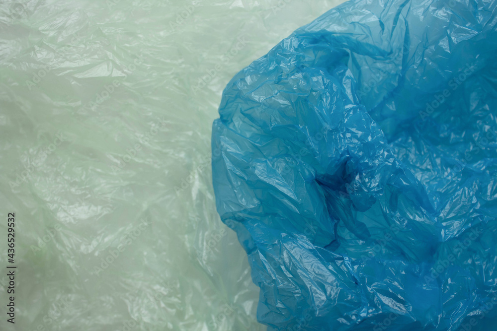 blue and colorless plastic bag texture, close-up, background design ...
