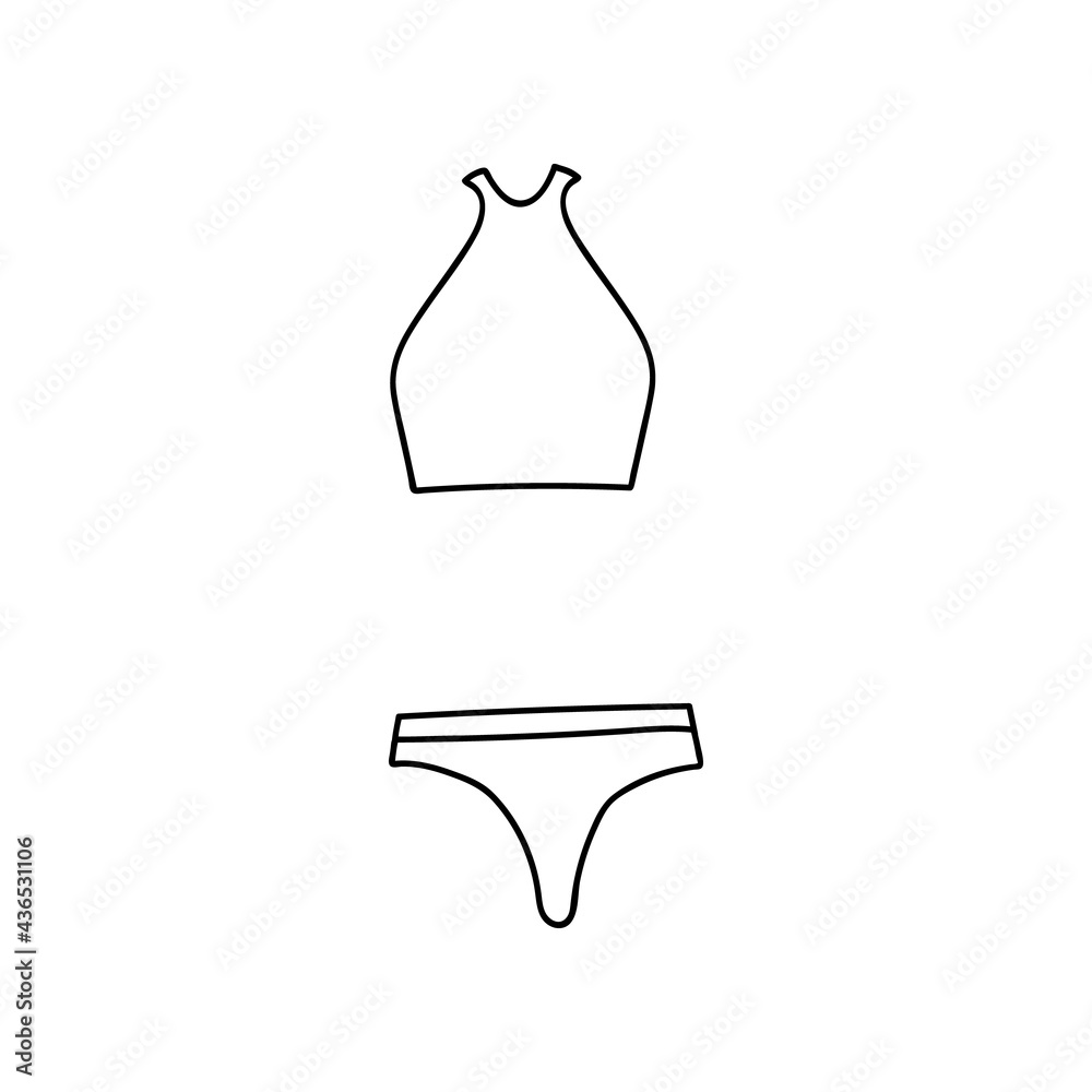 Cute clipart vector summer swimsuit for women and girls for swim in ...