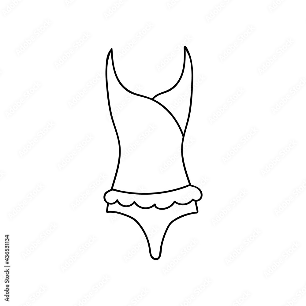 Cute clipart vector summer swimsuit for women and girls for swim in ...