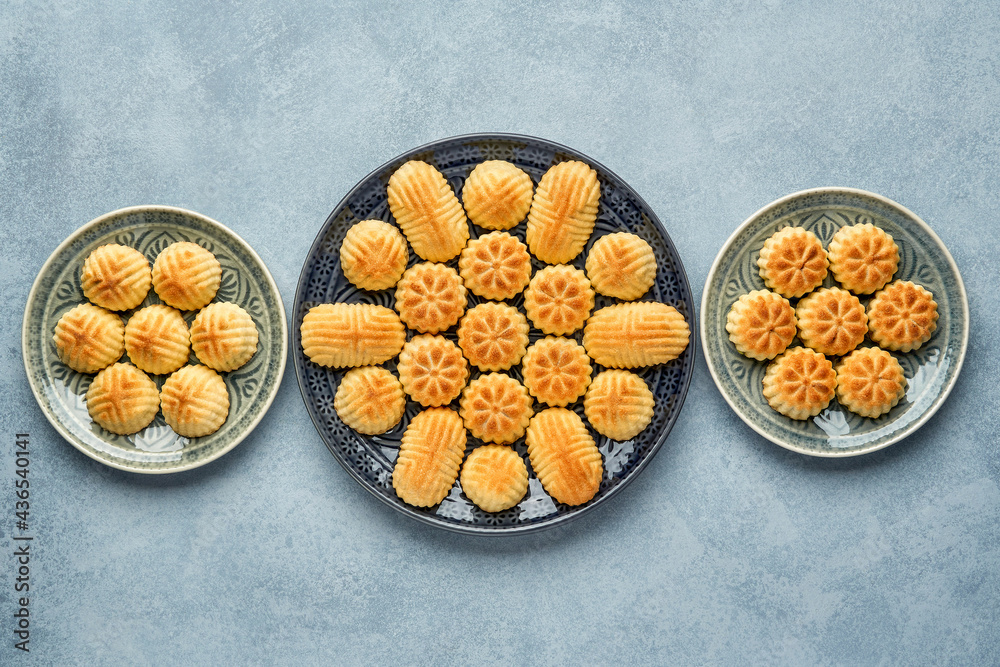 Arabic sweets. Traditional eid semolina maamoul or mamoul cookies with ...