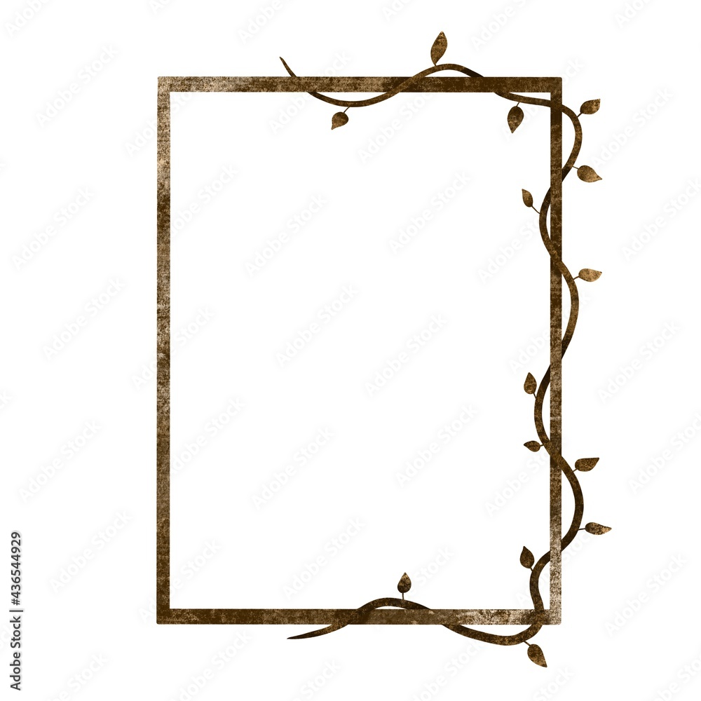 gold vintage frame with bronze leaves for picture and foto, element for ...