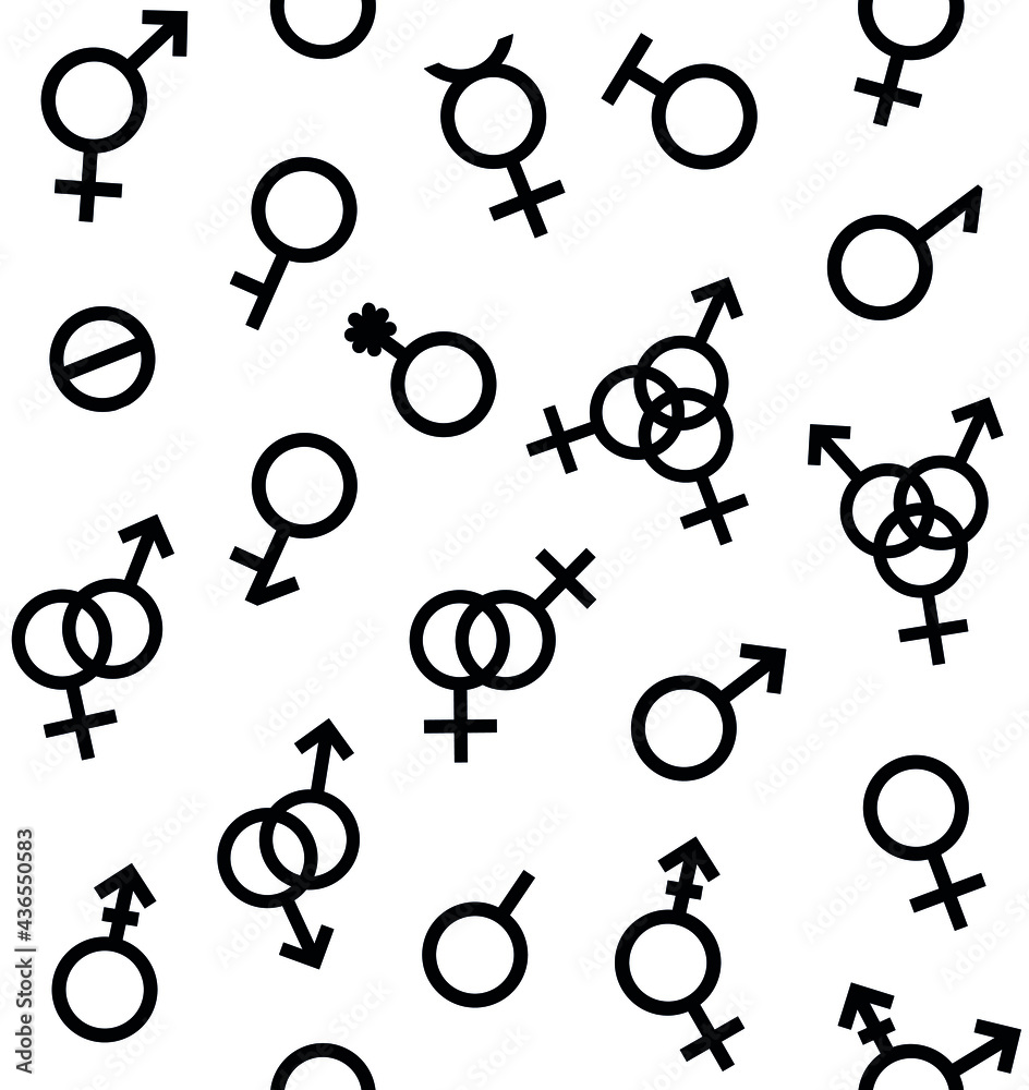 Vettoriale Stock Vector Seamless Pattern Of Gender Symbols And Sexual