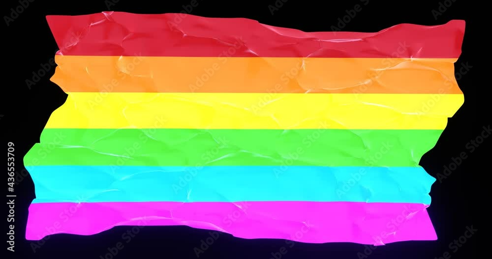 Rainbow abstract lgbt flag. Colorful wavy 3d render stripes of ...