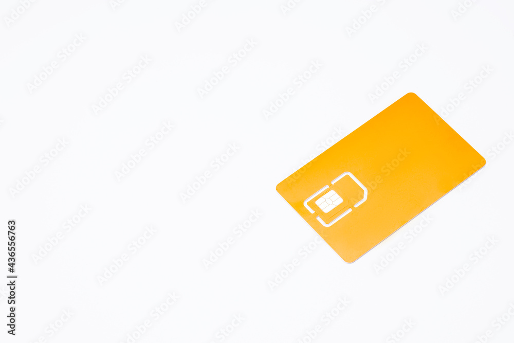 sim card for mobile phone isolated on white background. 4G sim card for ...