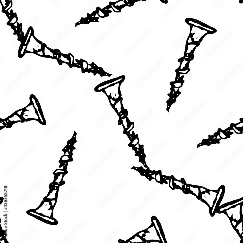 Vector seamless pattern of a self-tapping screw, randomly located.Self ...