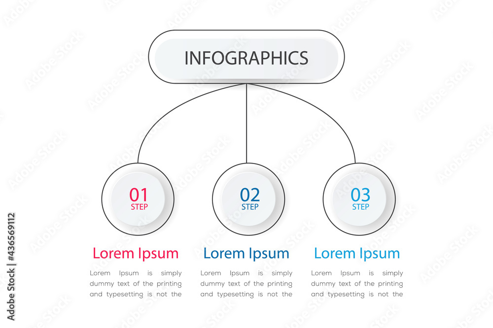 Abstract 3D infographic template with a 3 steps for success . for ...
