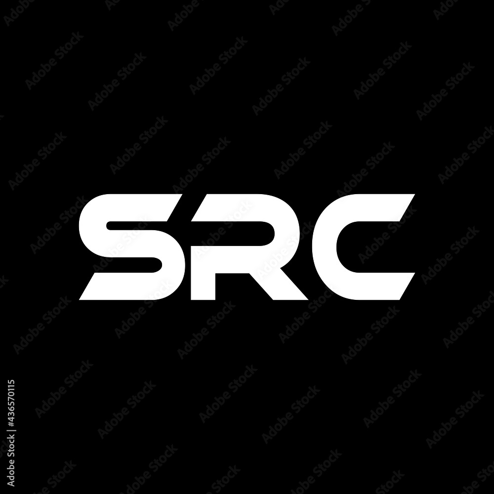 SRC letter logo design with black background in illustrator, vector ...