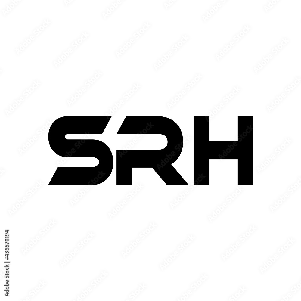 SRH letter logo design with white background in illustrator, vector ...