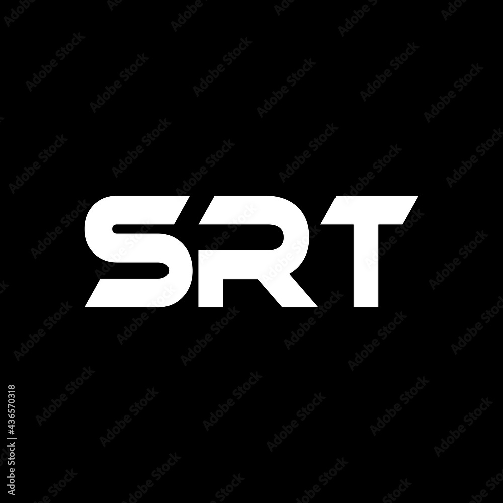 SRT letter logo design with black background in illustrator, vector ...