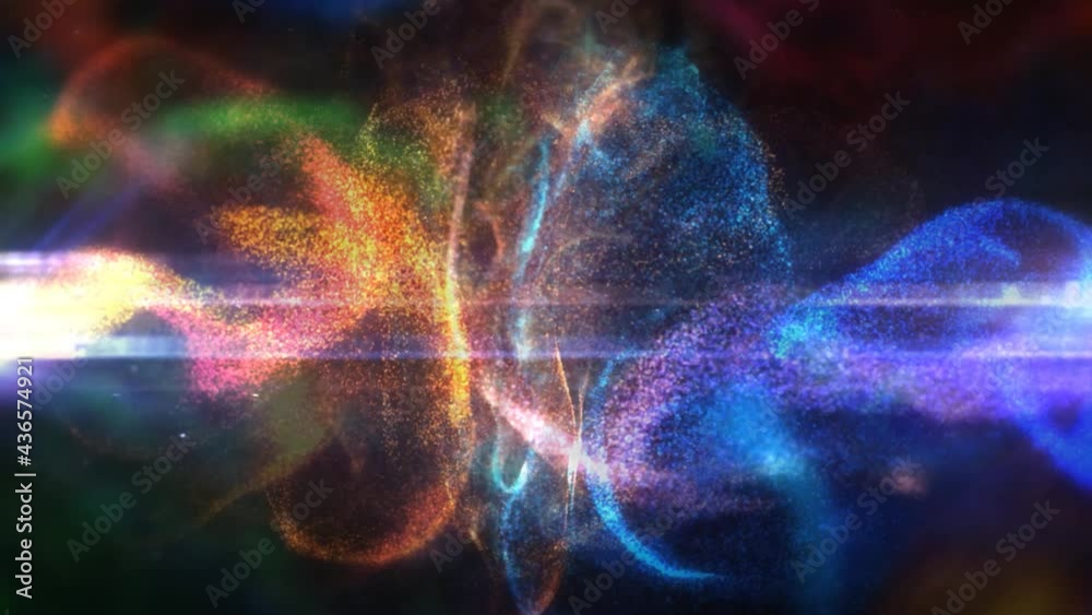 Blue and Gold Particle Collision 4K Loop feature a rainbow of colored ...