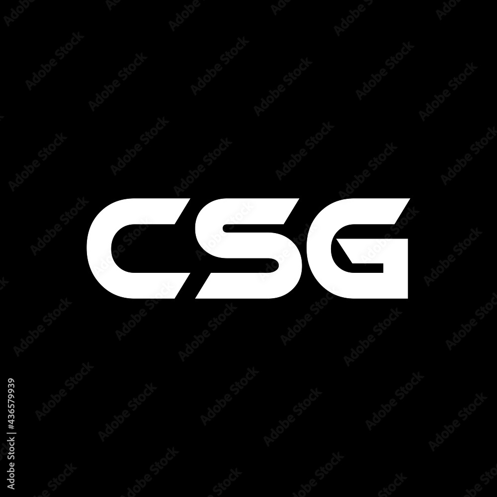 CSG letter logo design with black background in illustrator, vector ...