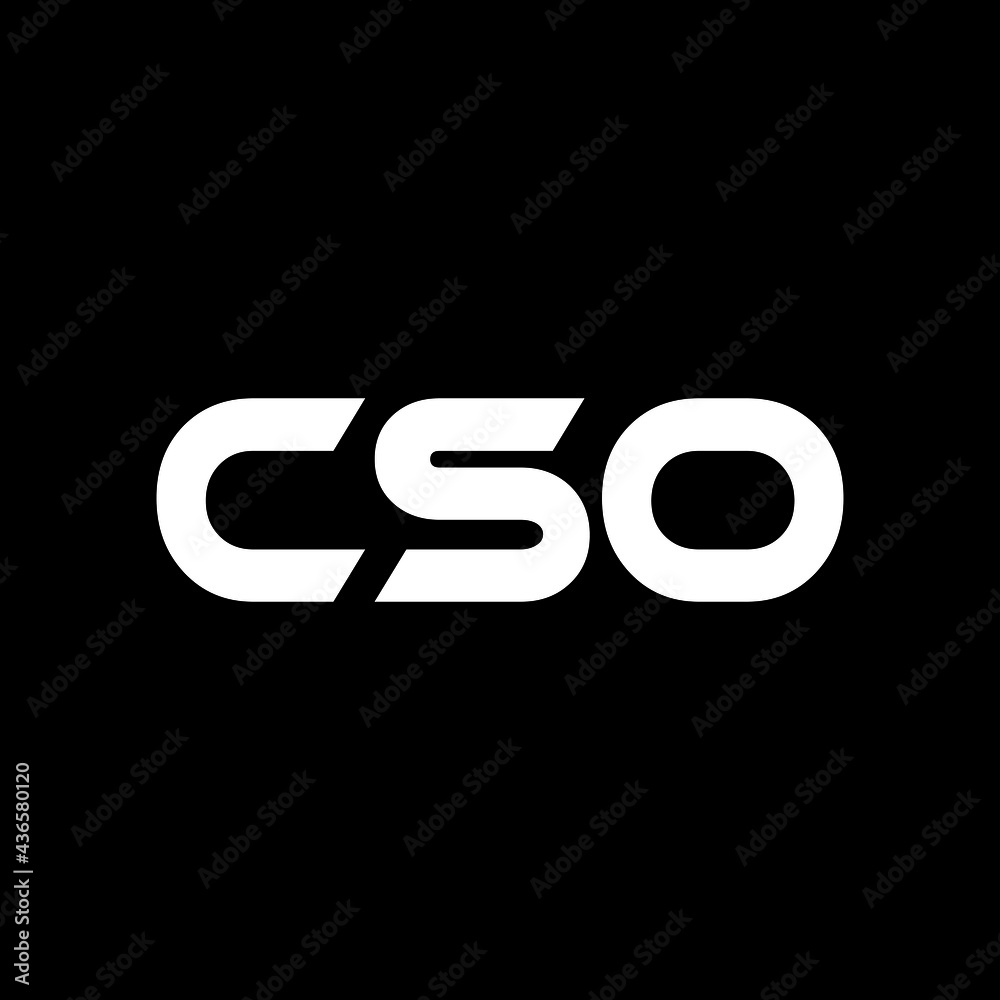 CSO letter logo design with black background in illustrator, vector ...
