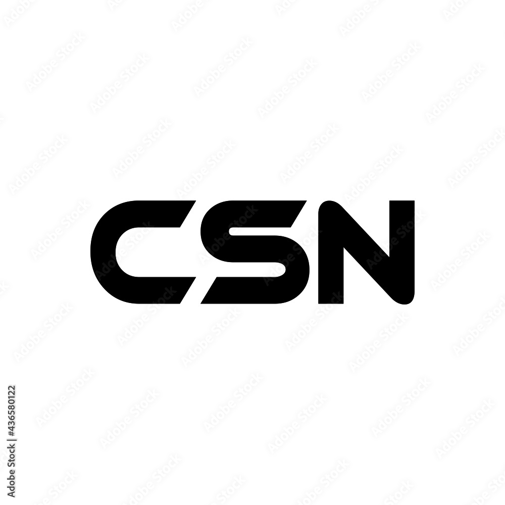 CSN letter logo design with white background in illustrator, vector ...