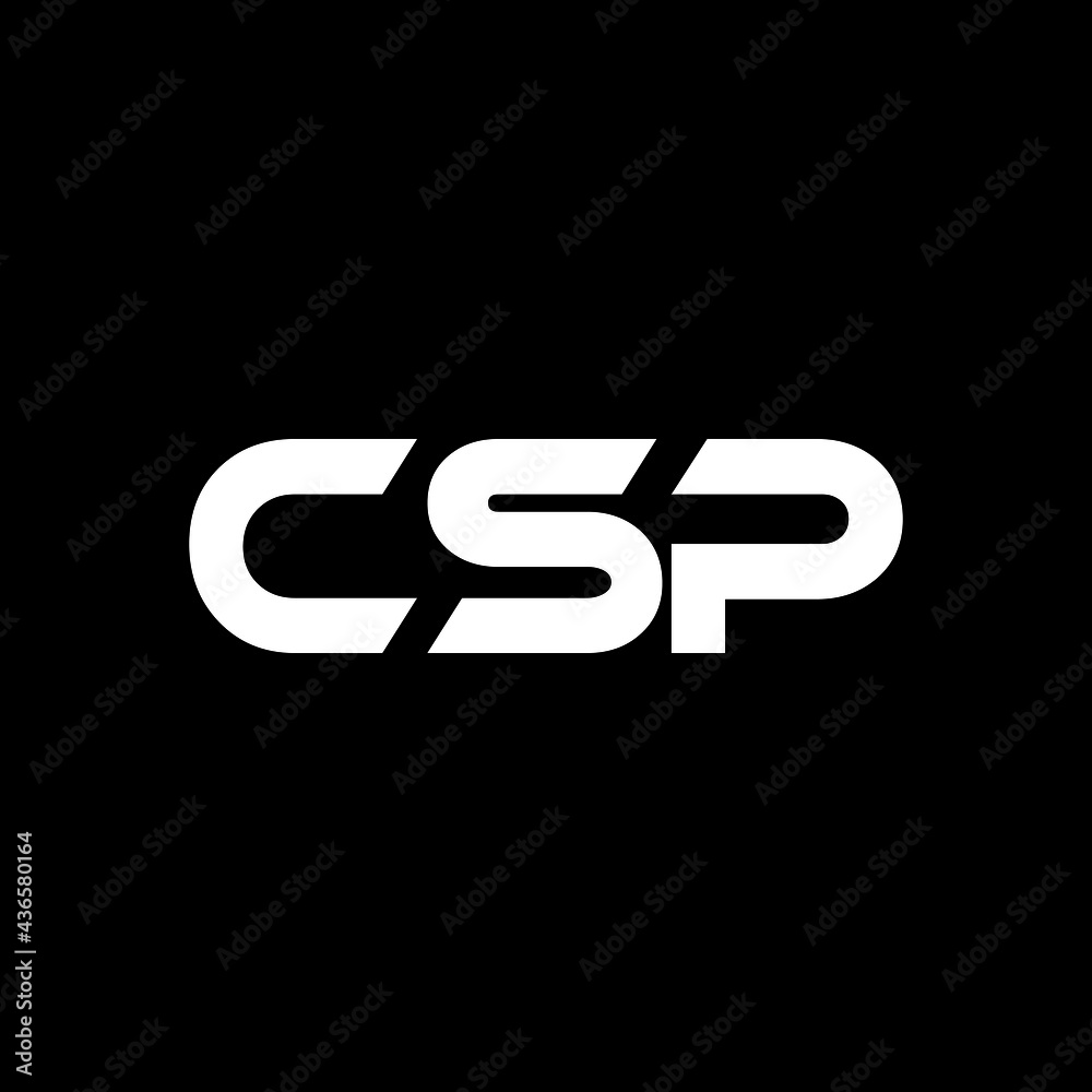 CSP letter logo design with black background in illustrator, vector ...