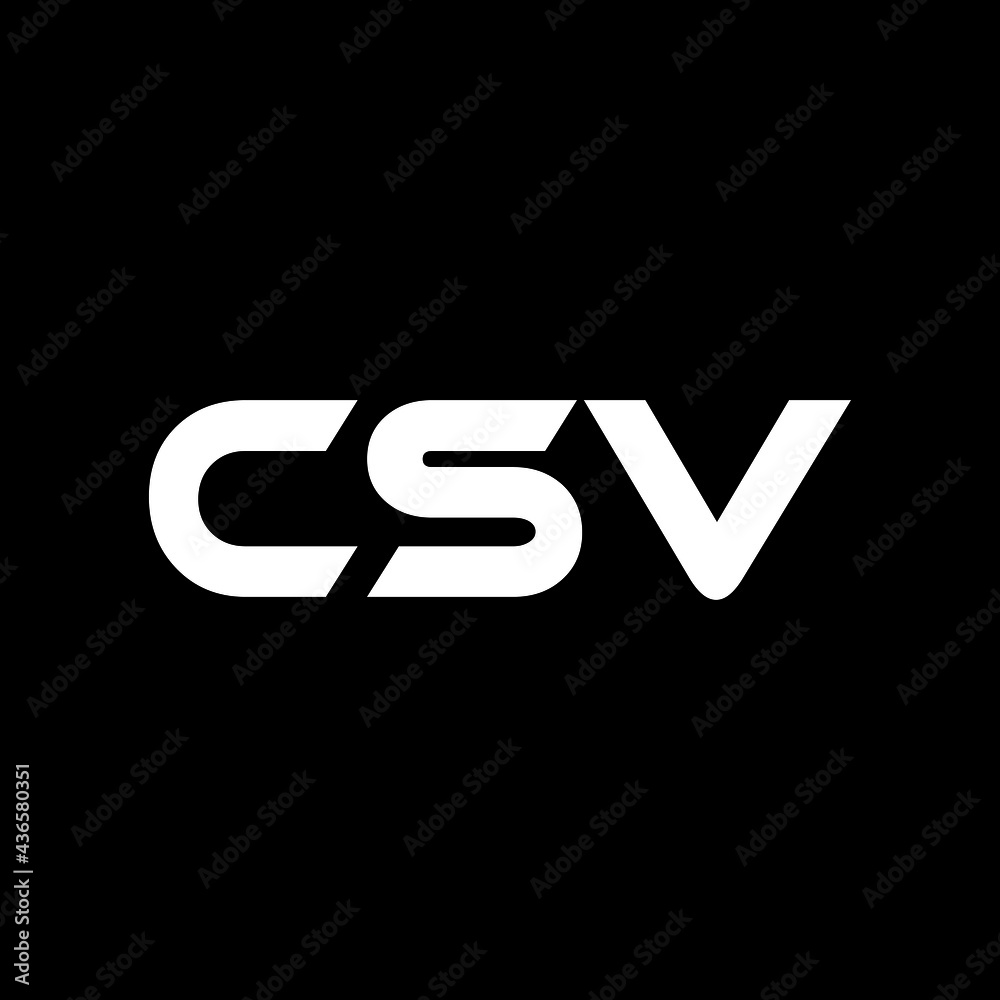 CSV letter logo design with black background in illustrator, vector ...