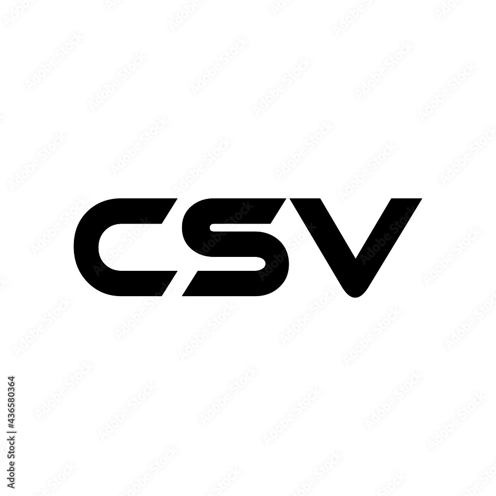 CSV letter logo design with white background in illustrator, vector ...