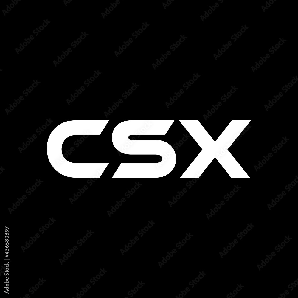 CSX letter logo design with black background in illustrator, vector ...