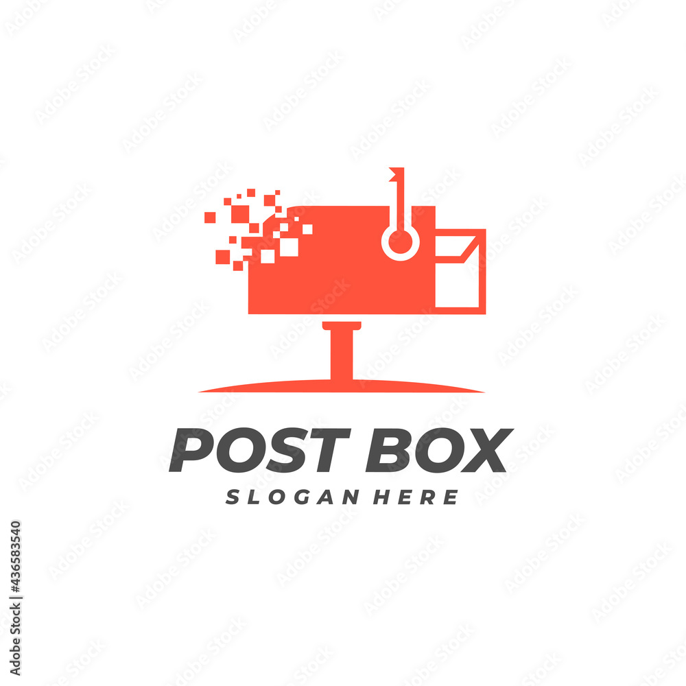 Pixel Post Box logo vector template, Creative Post Box logo design ...