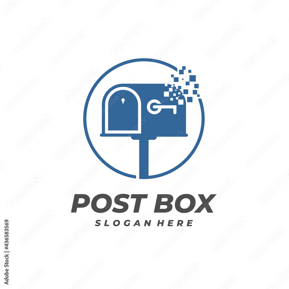 Pixel Post Box logo vector template, Creative Post Box logo design ...