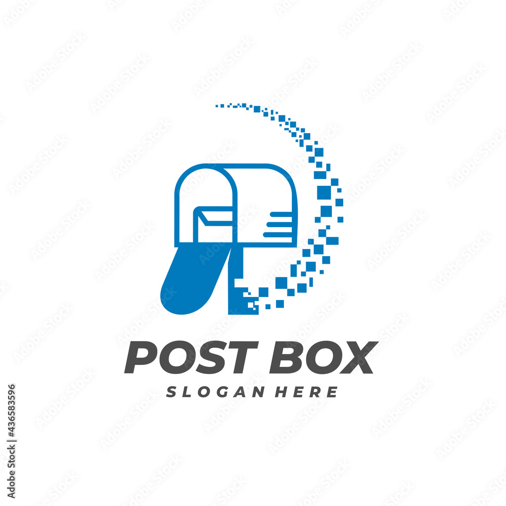 Pixel Post Box logo vector template, Creative Post Box logo design ...