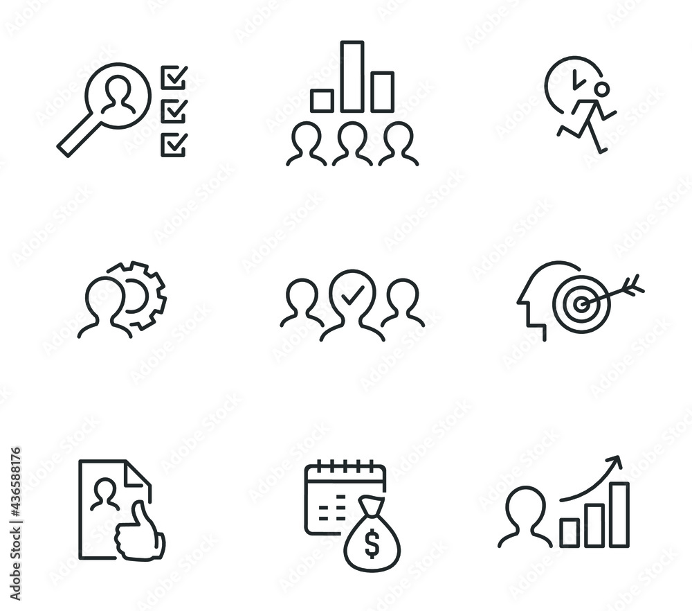 Employee Performance Icons Stock Vector | Adobe Stock