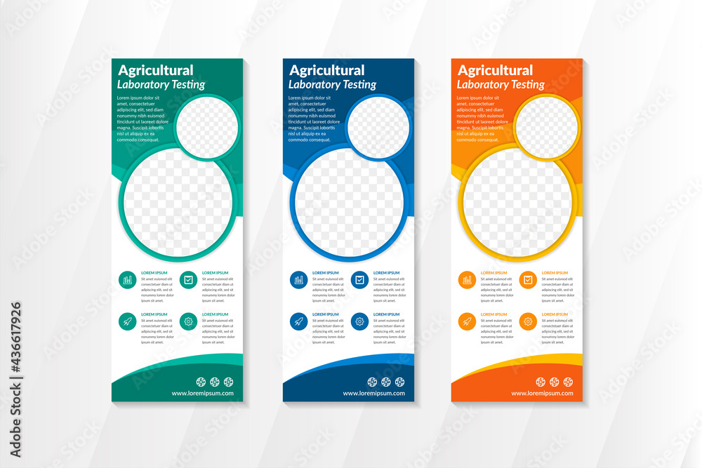 Colorful circle Business Roll Up Banner design template. Abstract ...