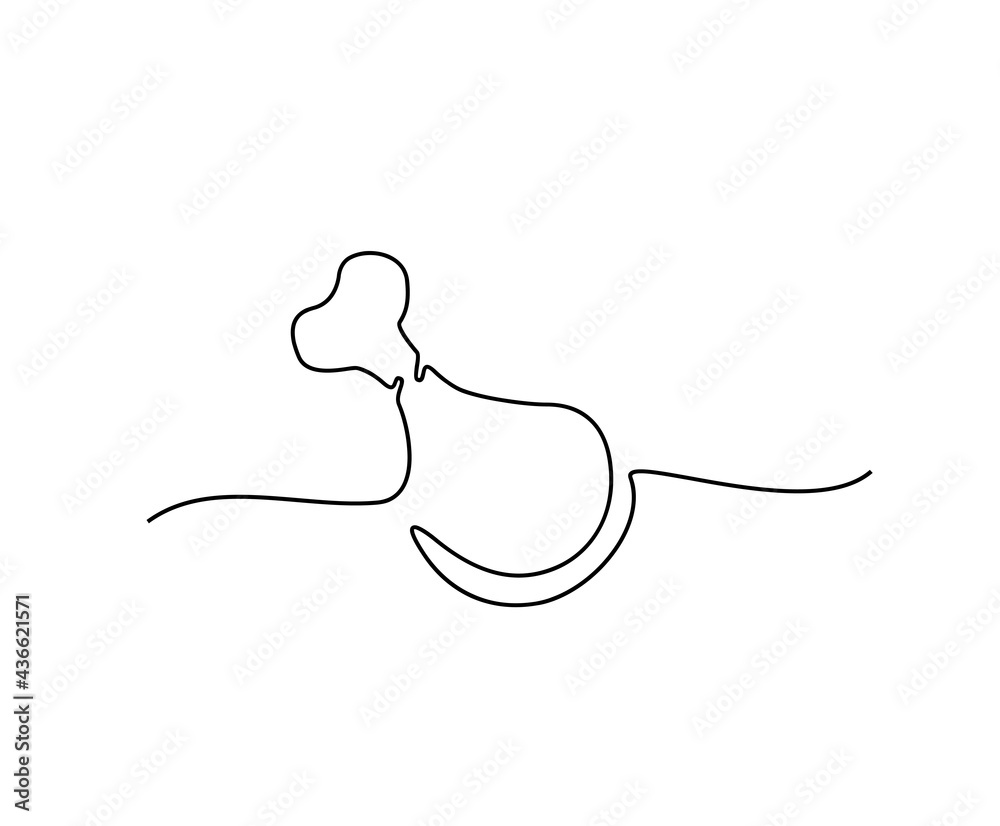Continuous line drawing of Chicken leg with bone vector illustration ...