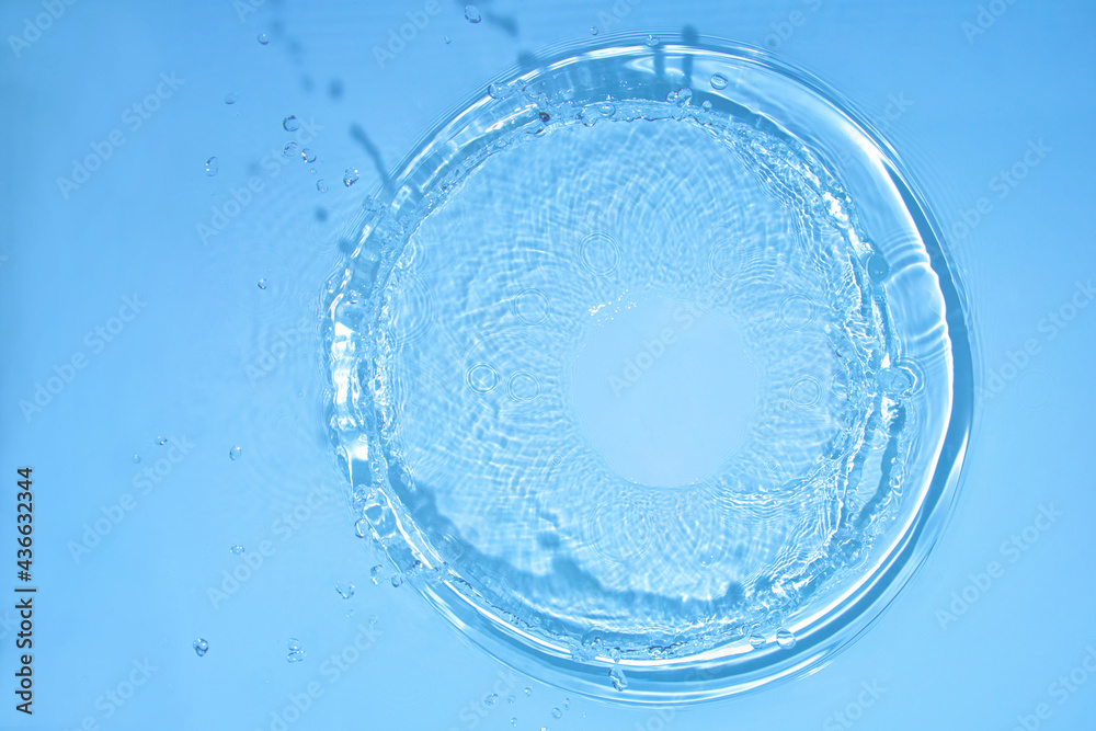 Transparent blue colored clear water surface texture with ripples ...