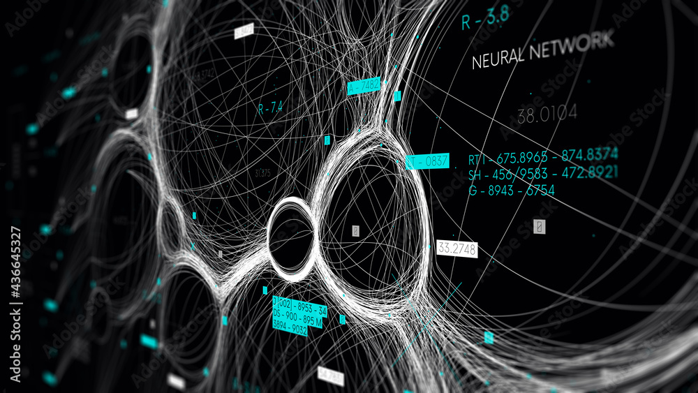 Digital visualization of data flow and formation of neural networks ...