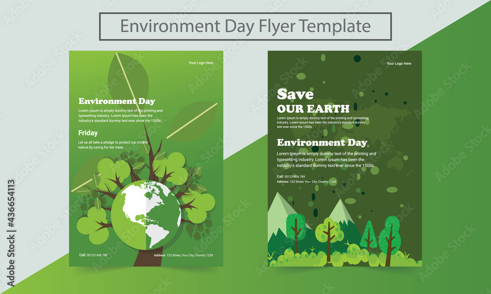 Earth Day flyer, poster, banner, background with clouds. Vector ...