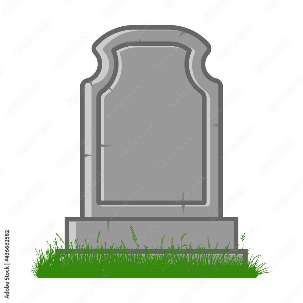 Grave vector cartoon illustration isolated on a white background. Stock ...