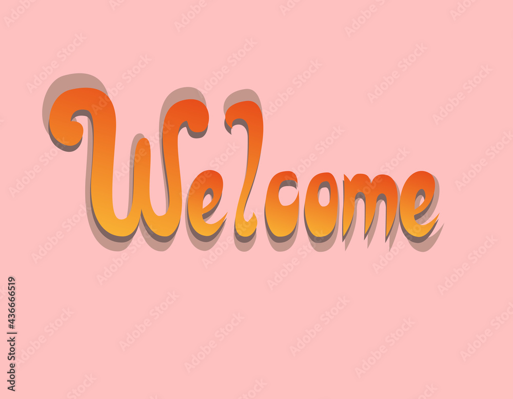 Welcome word lettering colorful design Stock Illustration | Adobe Stock