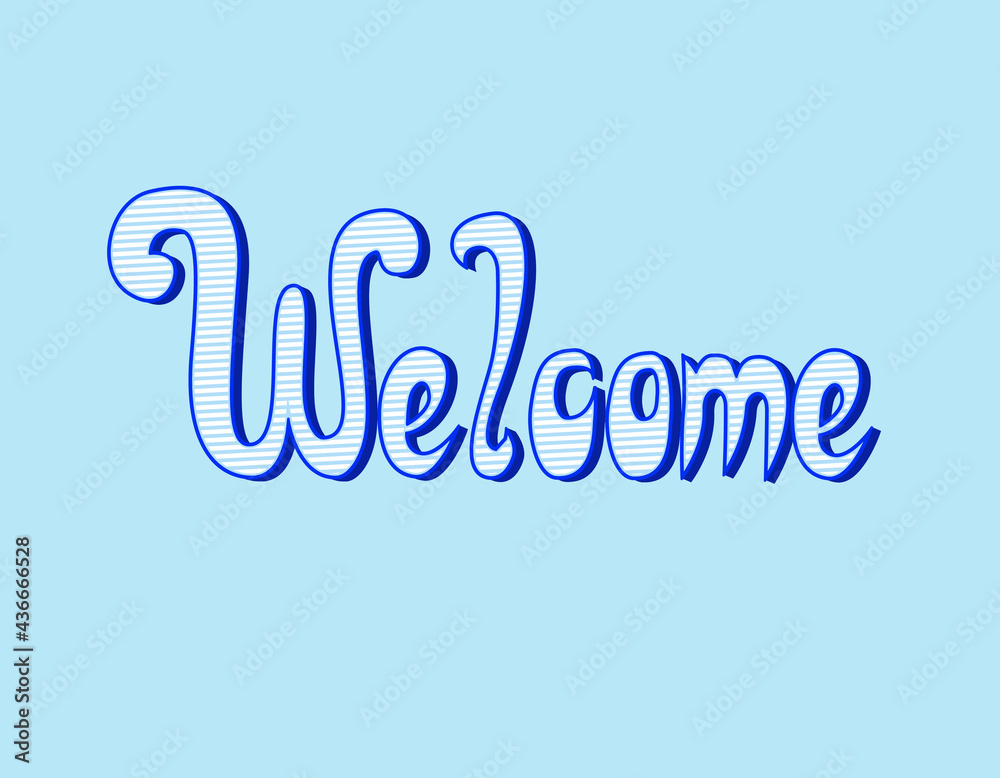 Welcome word lettering colorful design Stock Illustration | Adobe Stock