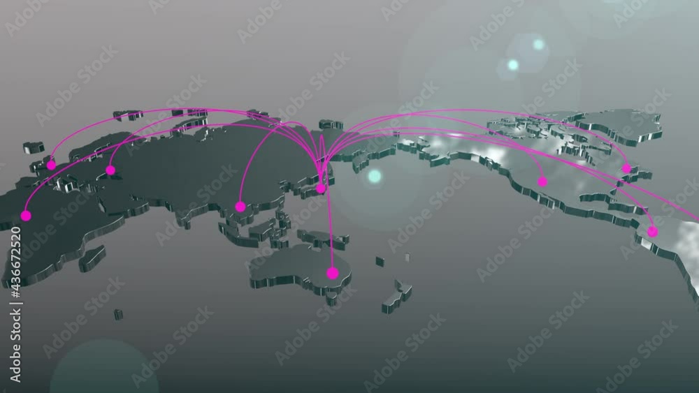 Japan to the world spread connection map animation Stock ビデオ | Adobe Stock